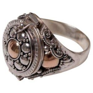 Handcrafted | Jewelry | Gold Accented Sterling Silver Poison Ring ...